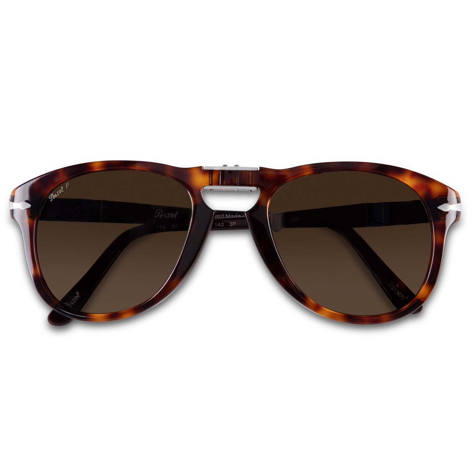 Persol PO0714 Folding Havana Polarized Brown Sunglasses