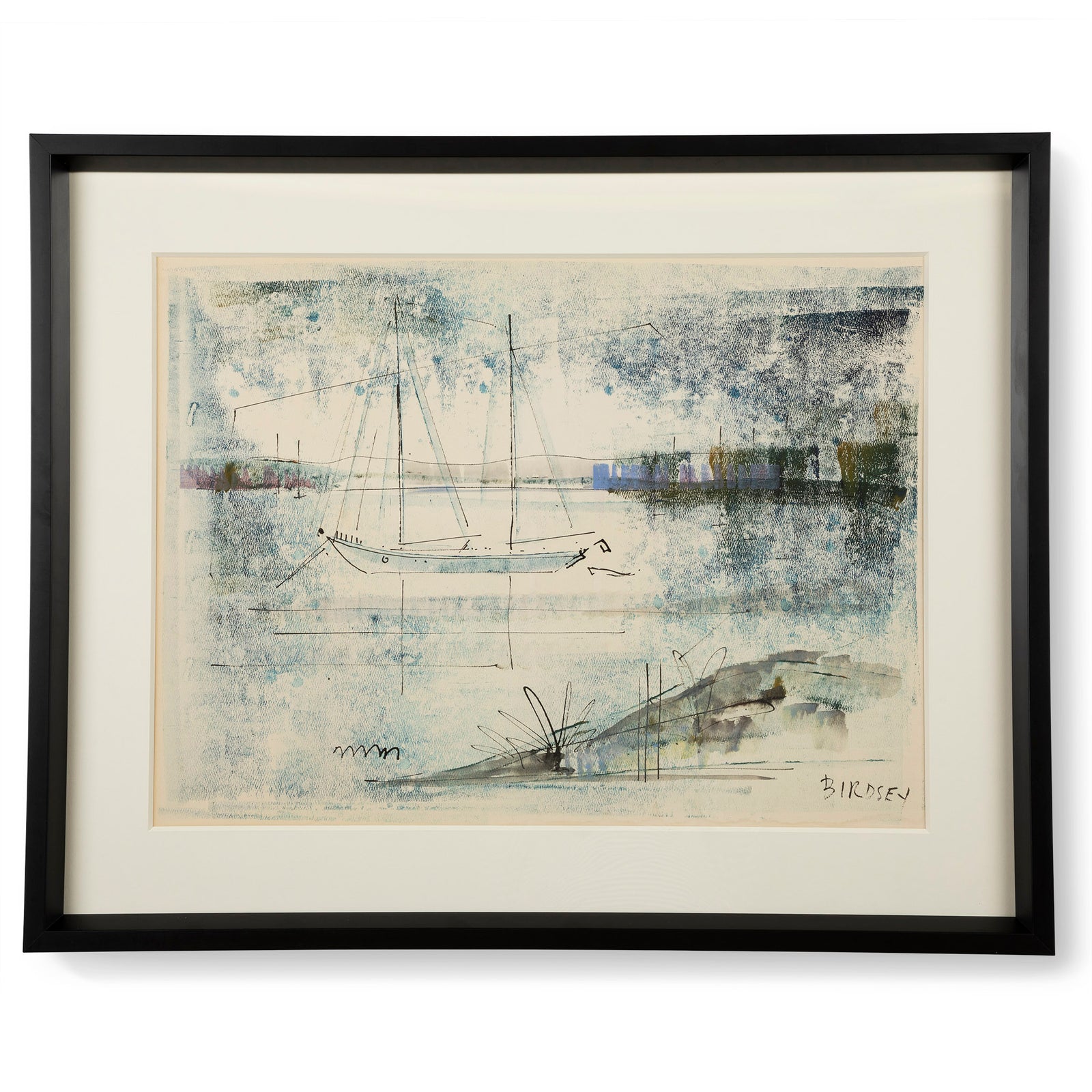 Original Alfred Birdsey Bermuda Harbor Watercolor Painting