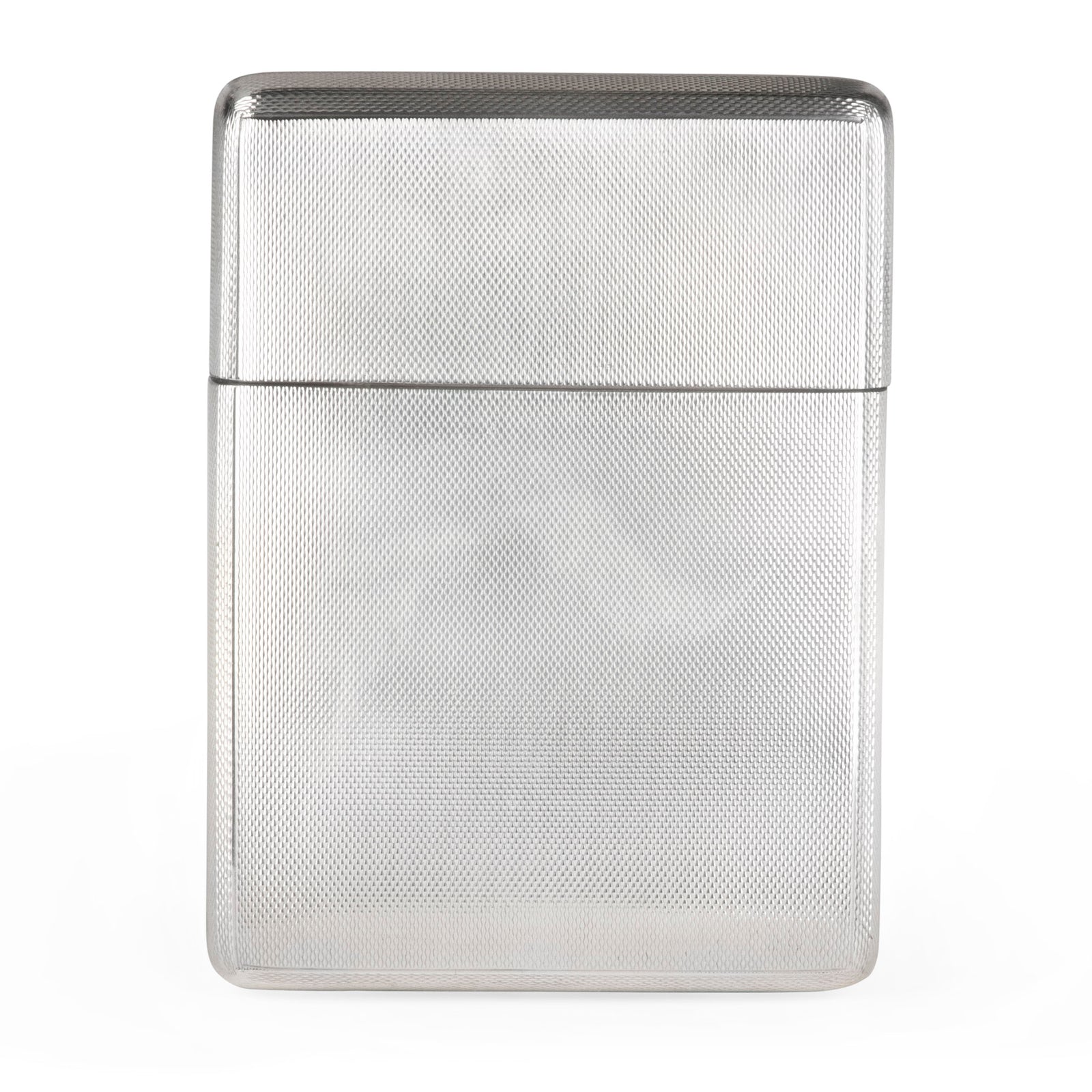 A. Wilcox Sterling Silver Engine Turned Hip Flask