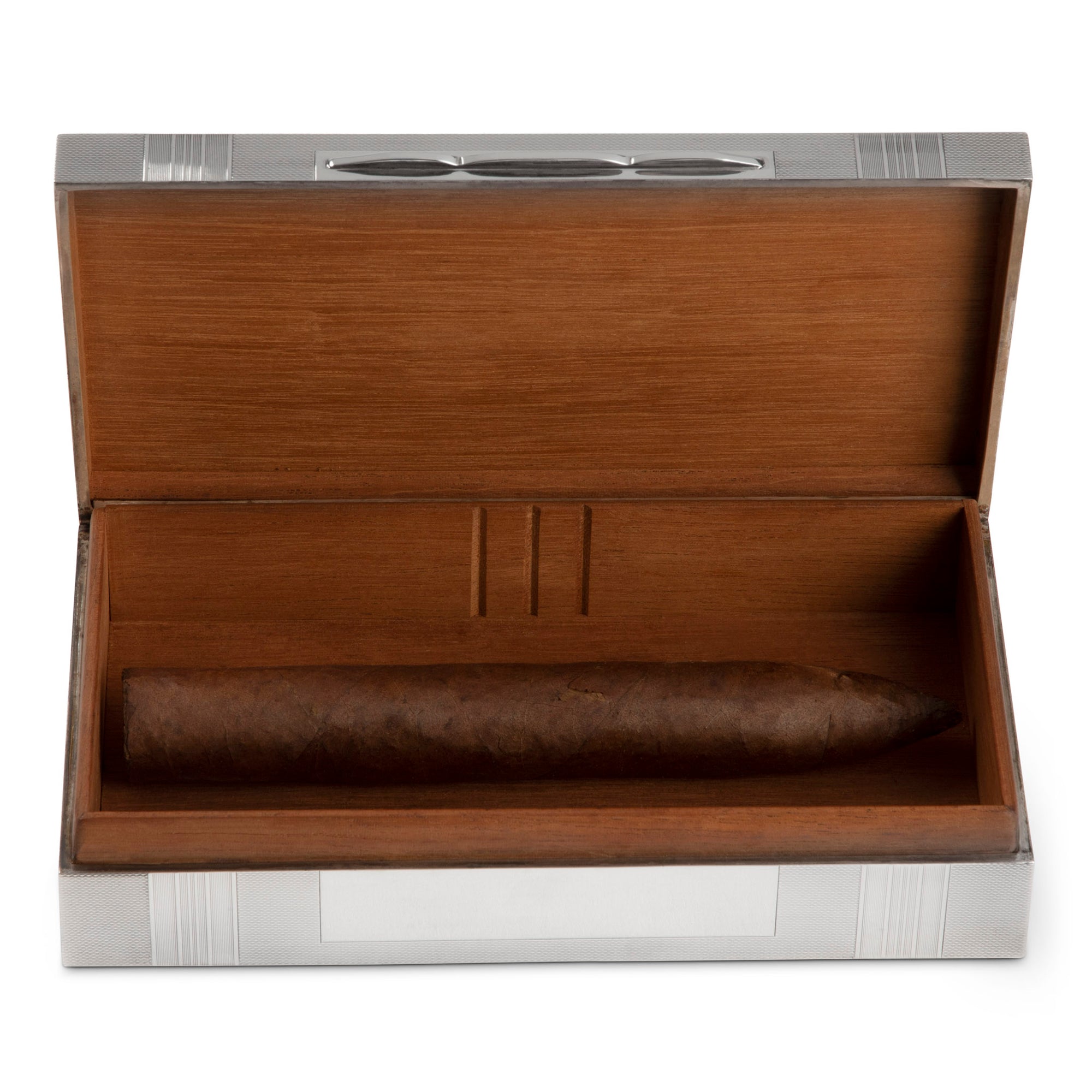 A.Wilcox Sterling Engine Turned Horse Cigar Box