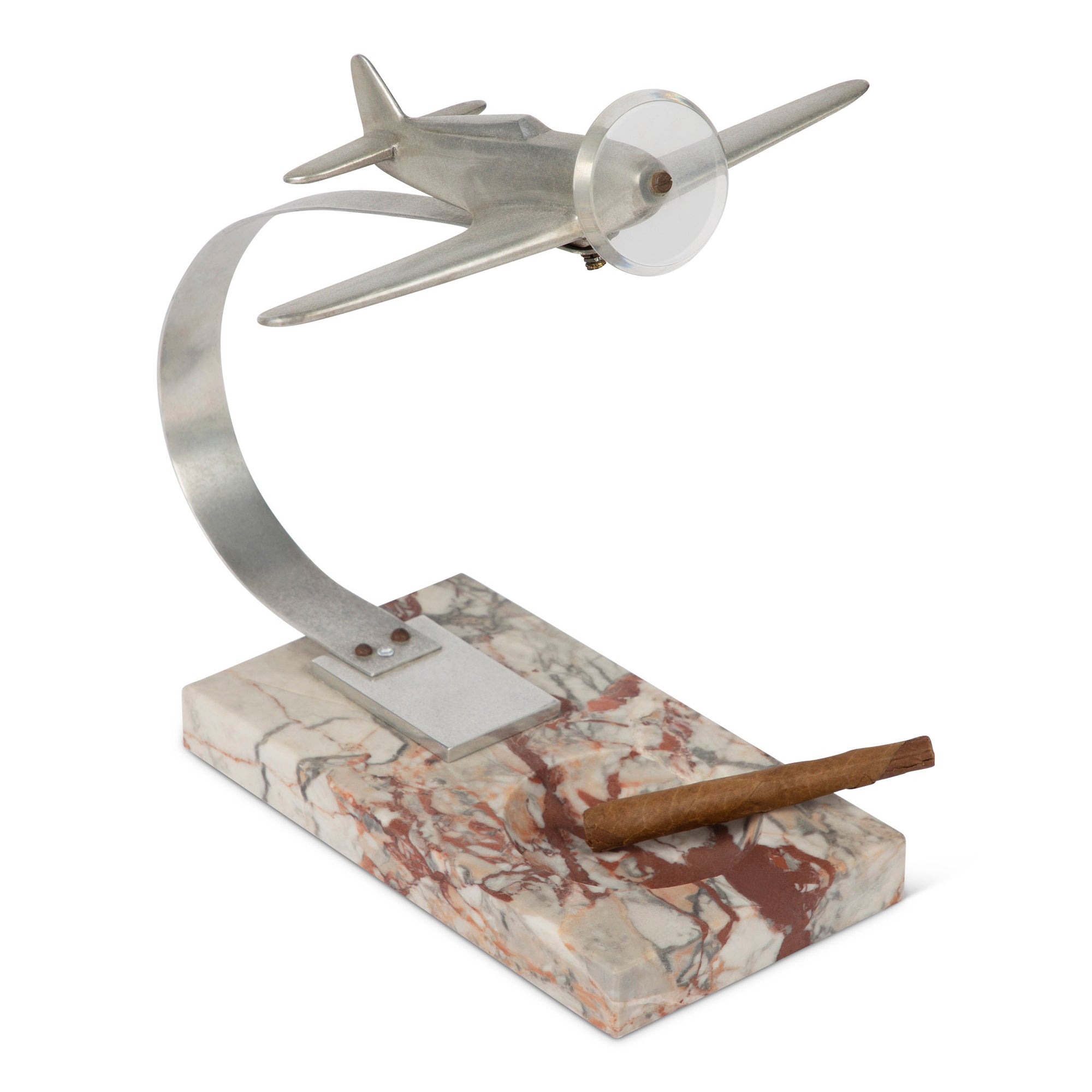 Art Deco Airplane Marble Ashtray