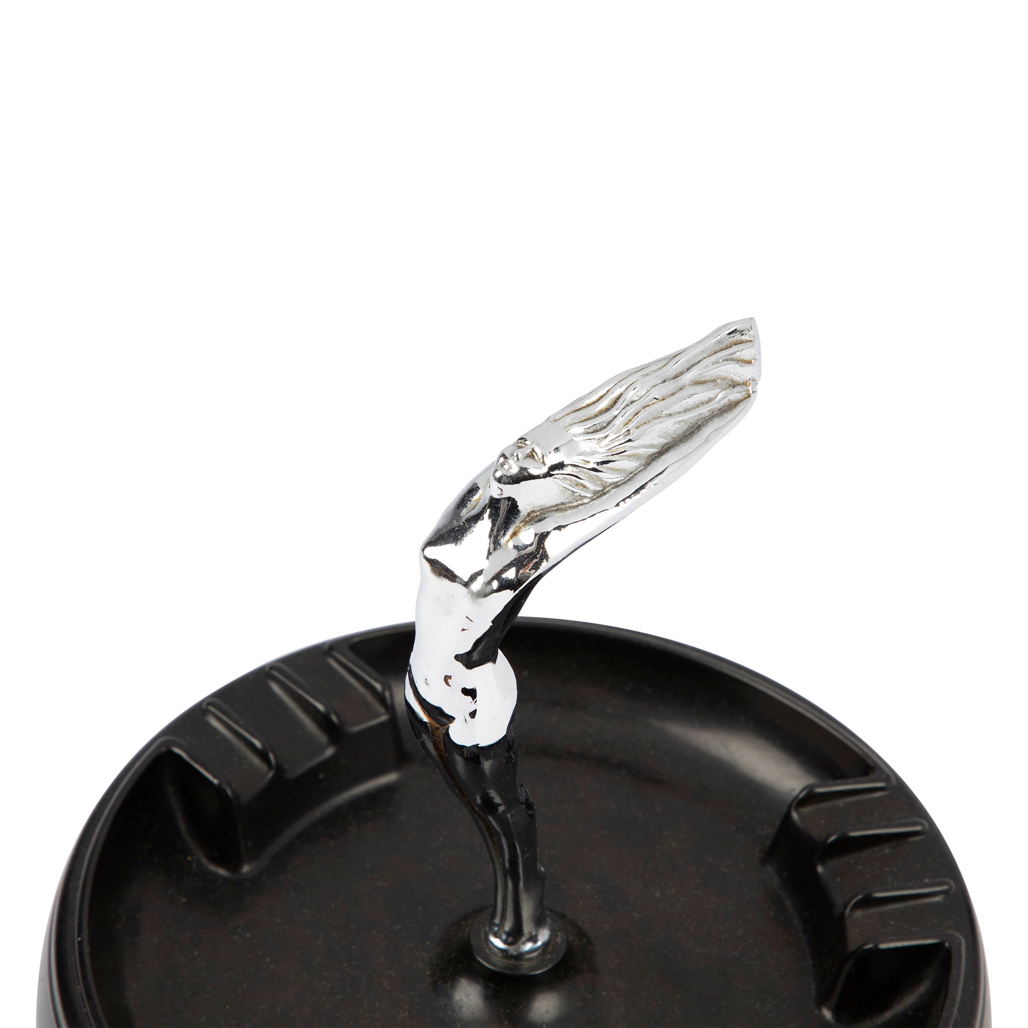Art Deco Flying Goddess Hood Ornament Ashtray