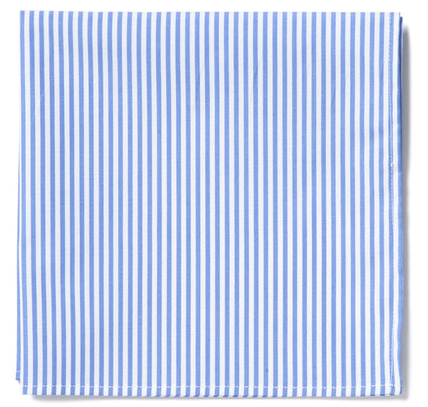 Blue & White Oxford Stripe Pocket Square