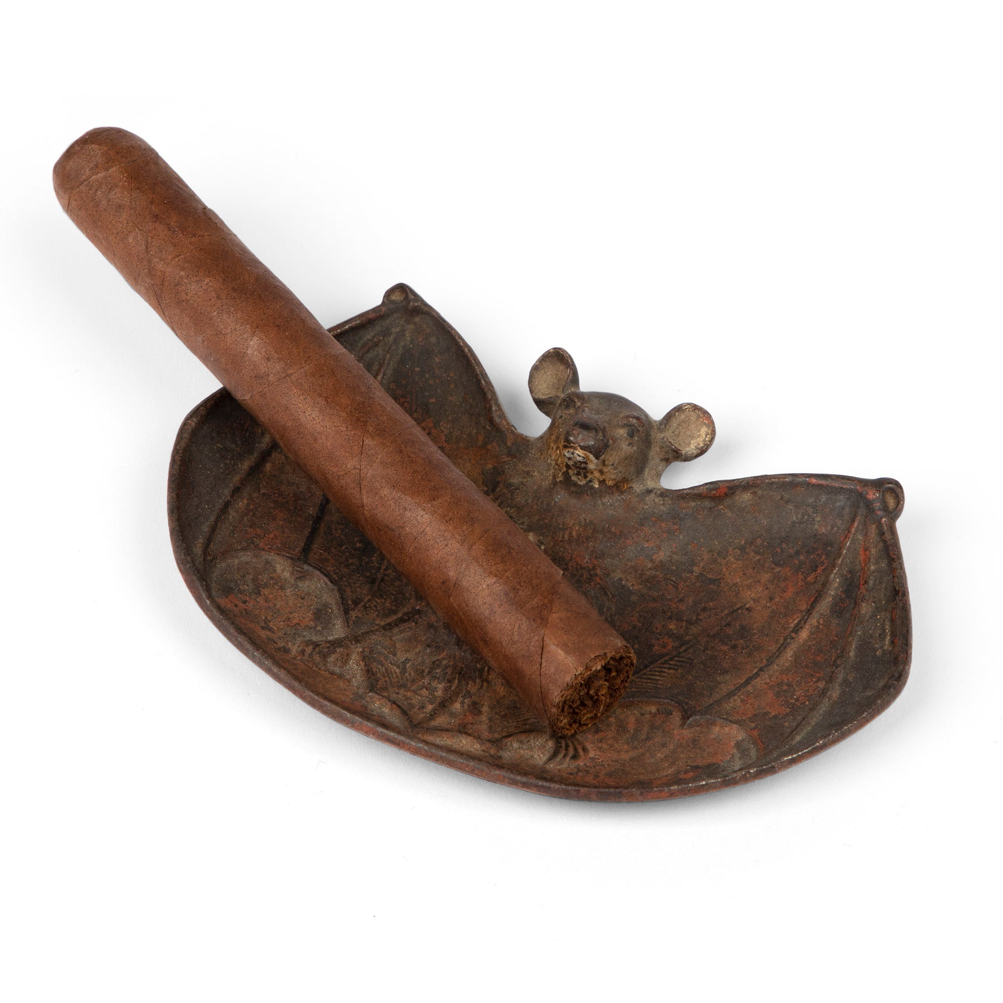 Bradley & Hubbard Cast Iron Bat Ashtray