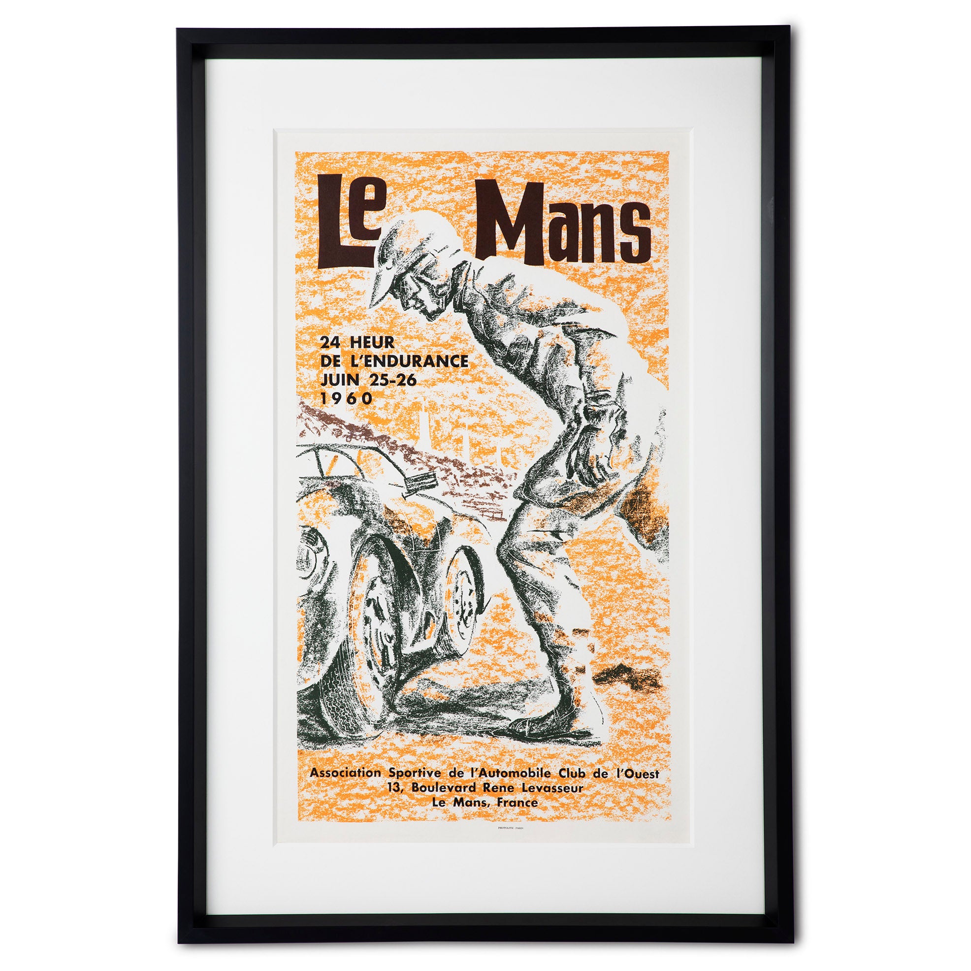 Le Mans French Auto Racing Poster 1960s