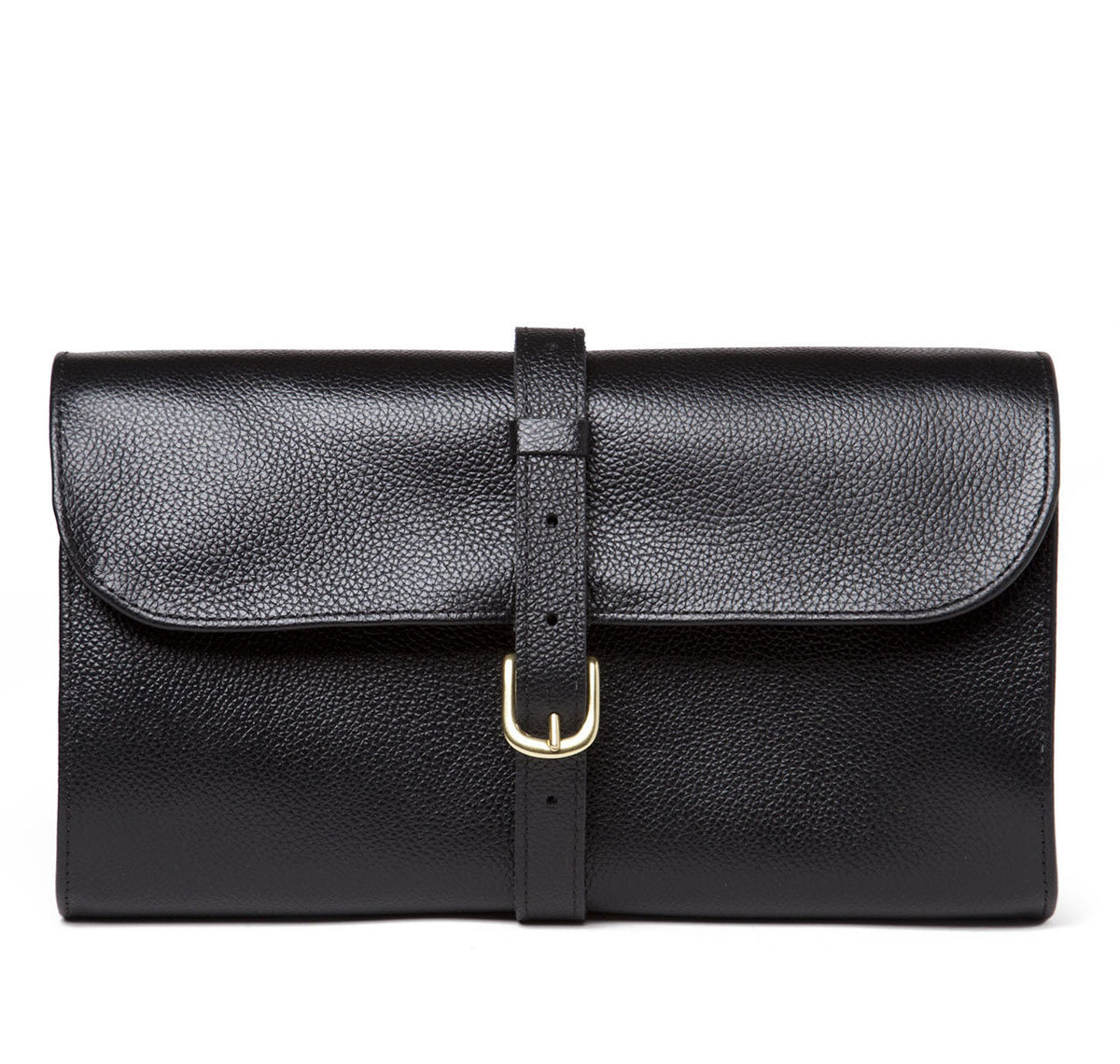 Black Leather Military Wash Kit