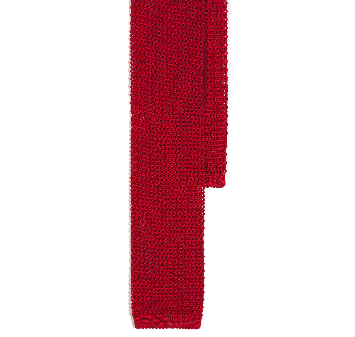 Classic Knit Silk Tie in Fire Engine Red
