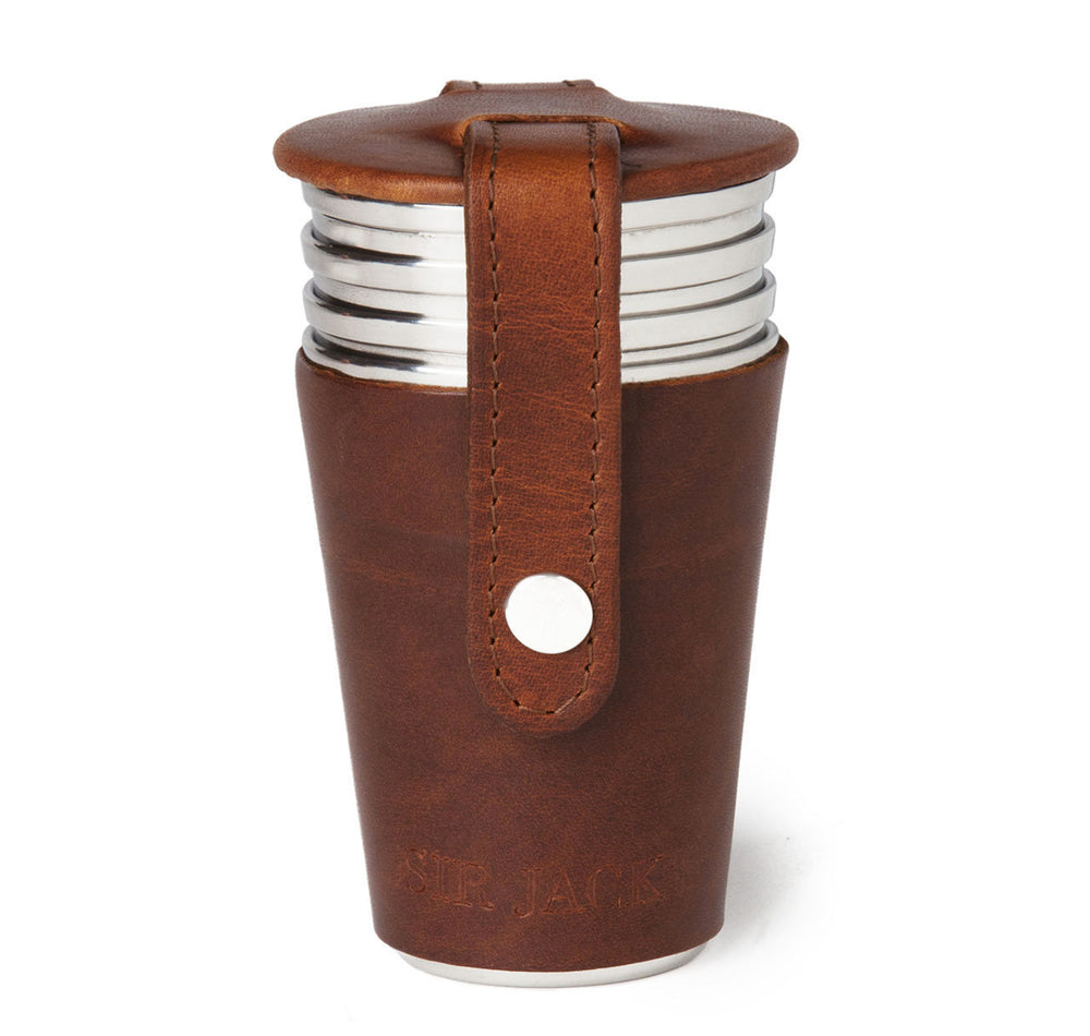 Havana Leather Cup Set