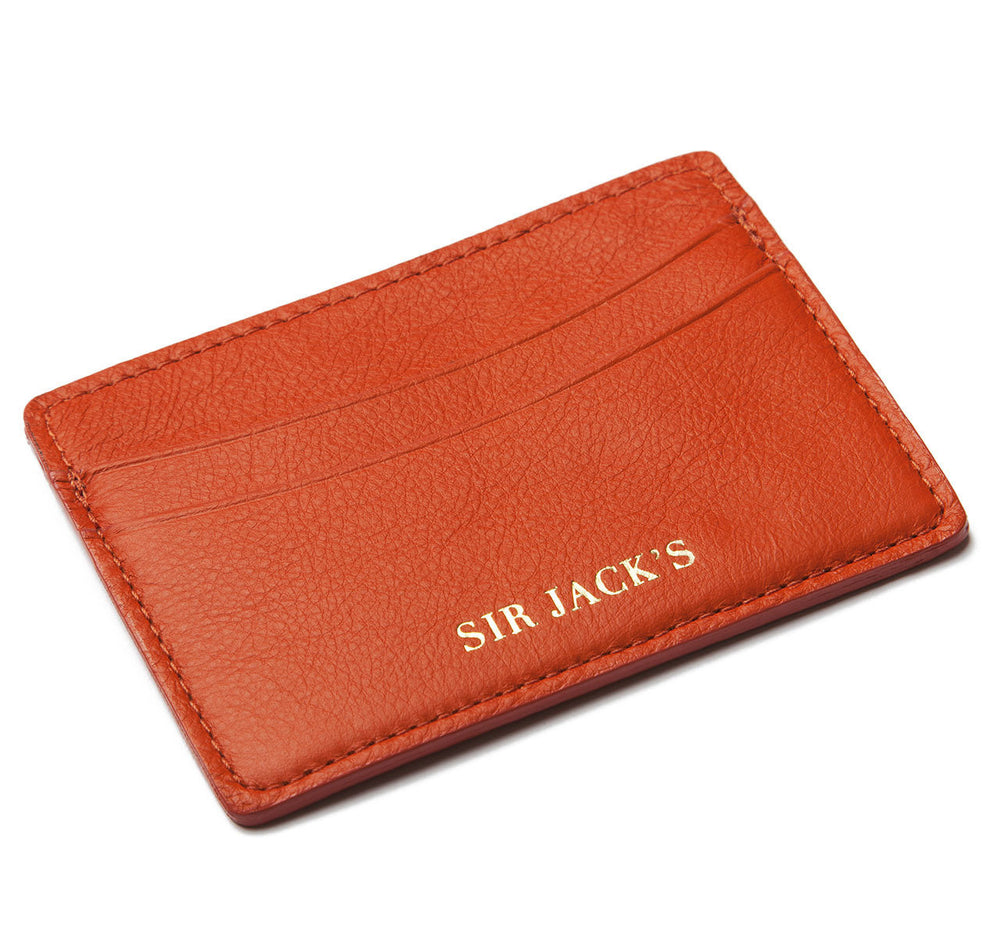 Orange Calfskin Card Holder