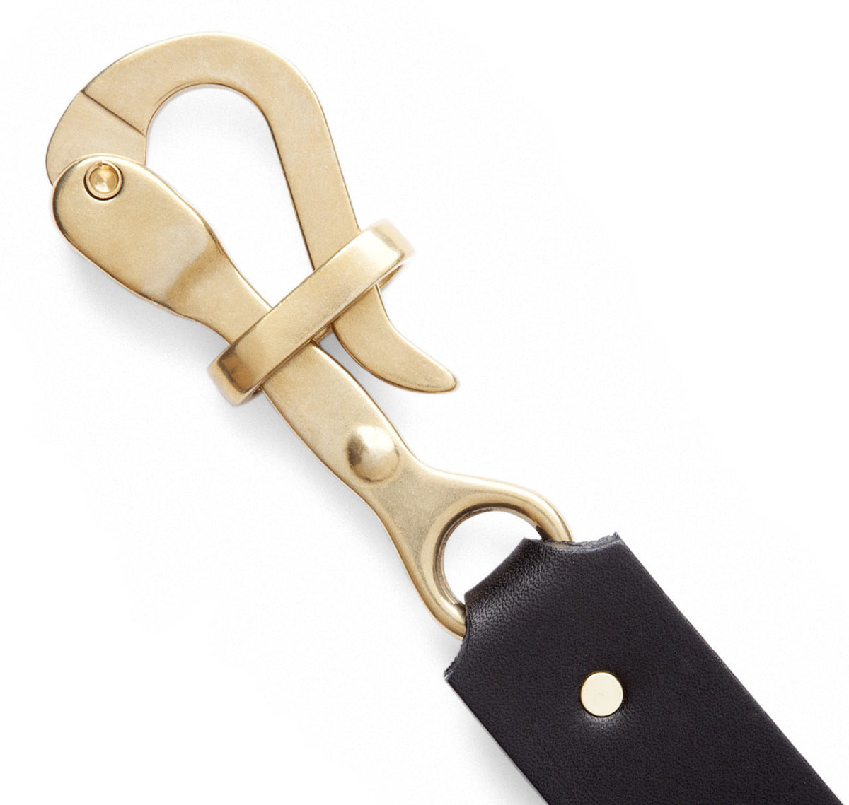 Pelican Hook Belt in Black & Tan Leather