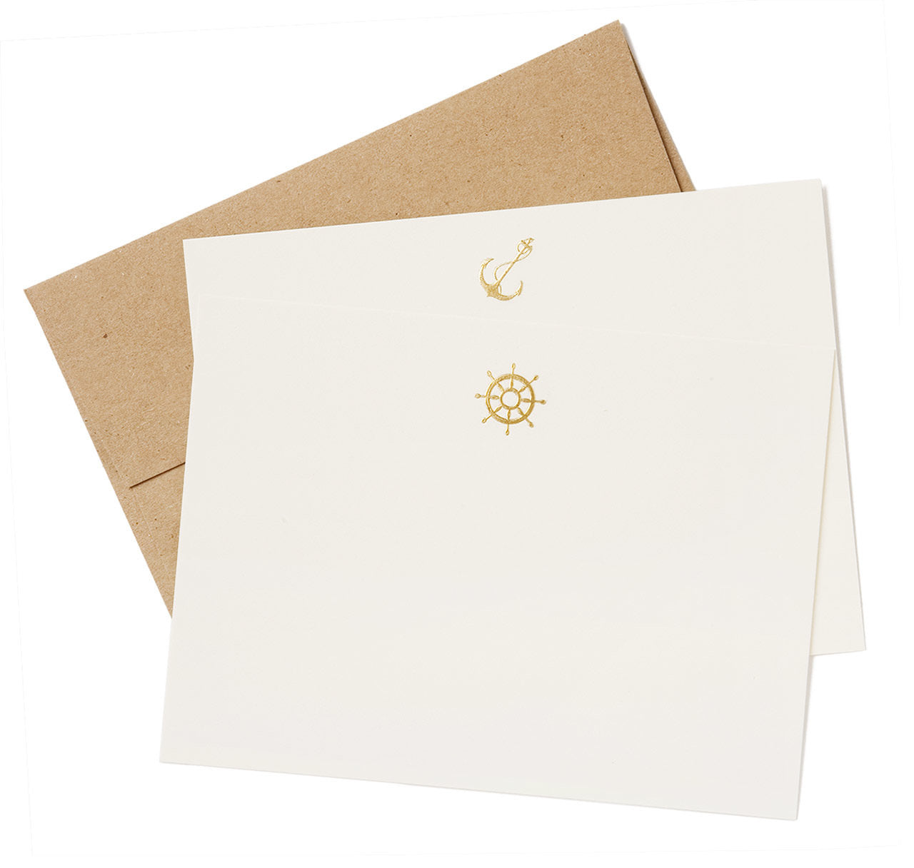 Terrapin Stationers Engraved Golden Nautical Stationery Set