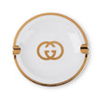 Vintage Gucci Porcelain Gold Trim Ashtray Dish