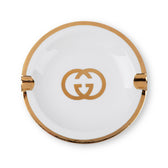Vintage Gucci Porcelain Gold Trim Ashtray Dish