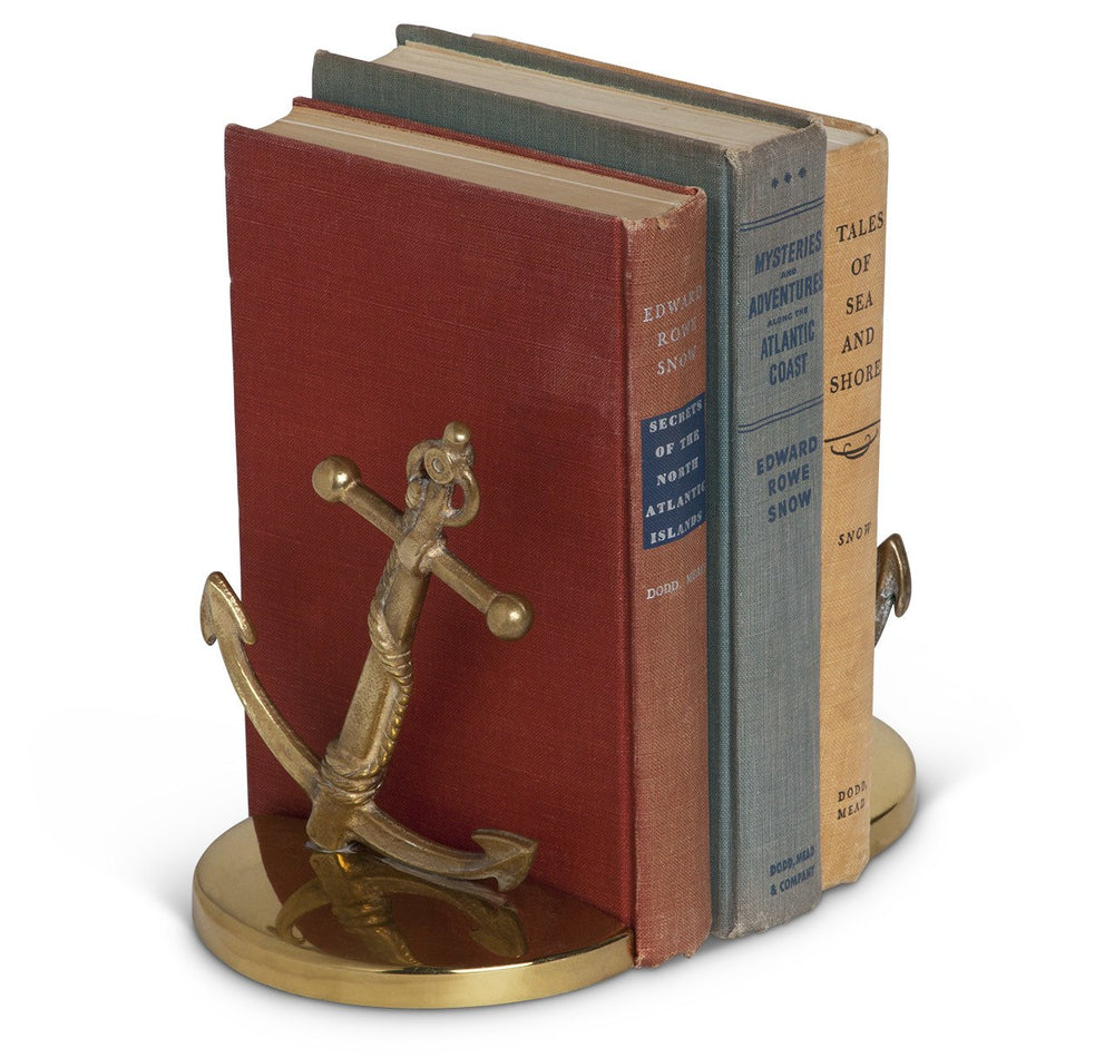 Vintage Nautical Brass Anchor Bookends