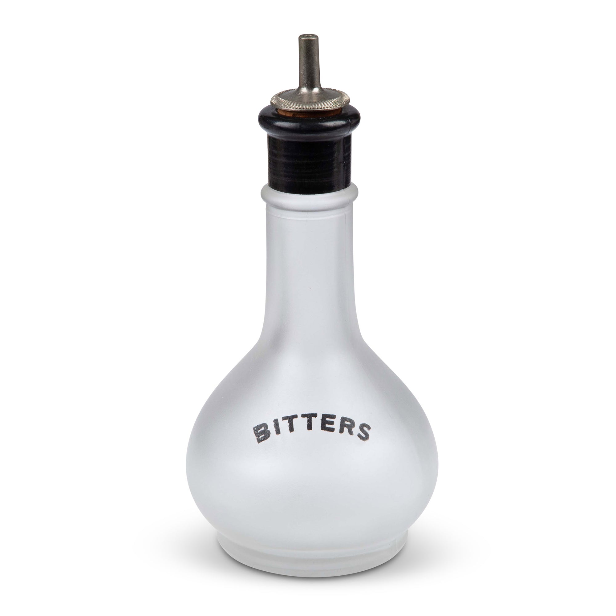 Vintage Frosted Glass Cocktail Bitters Bottle