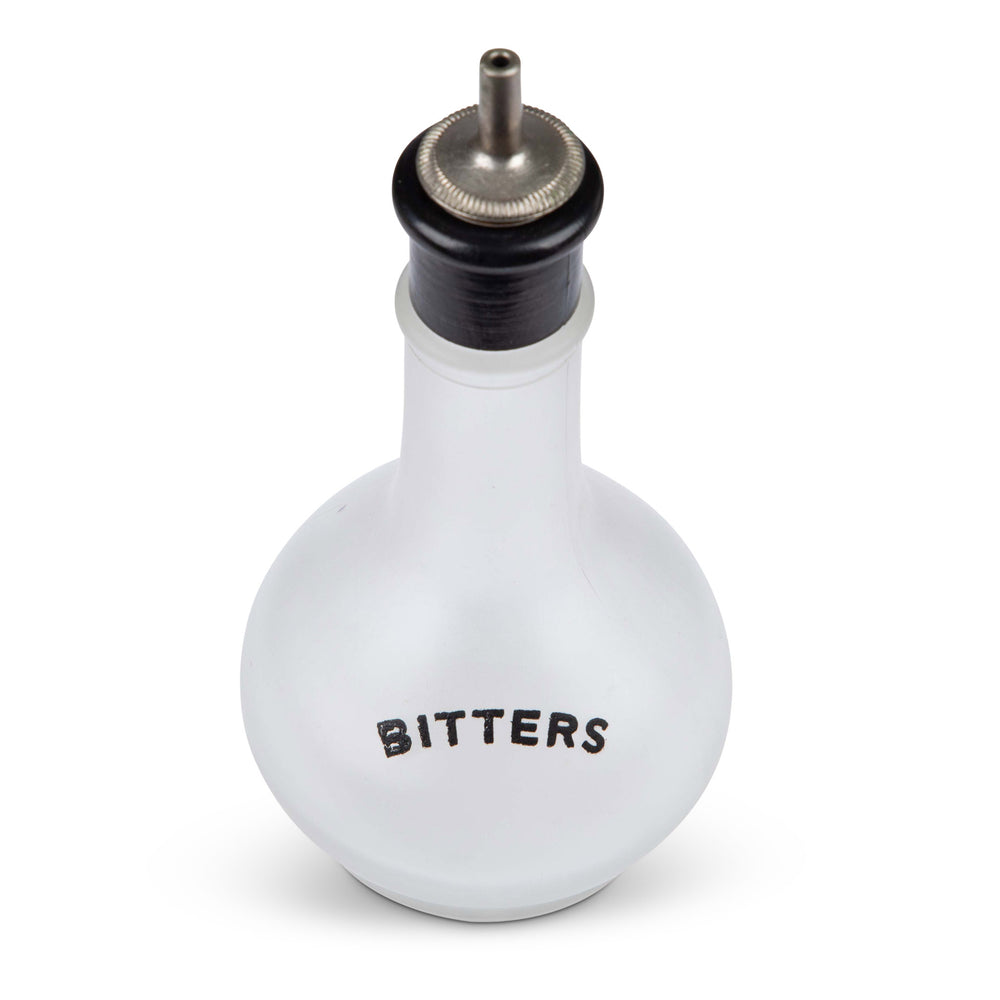 Vintage Frosted Glass Cocktail Bitters Bottle