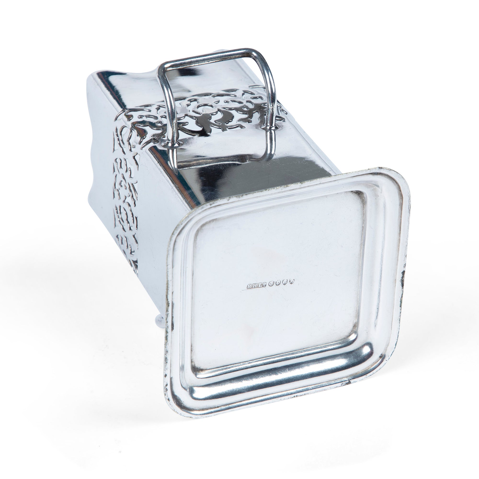 Antique Silver Plate Pierced Pattern Bitters Bottle Holder