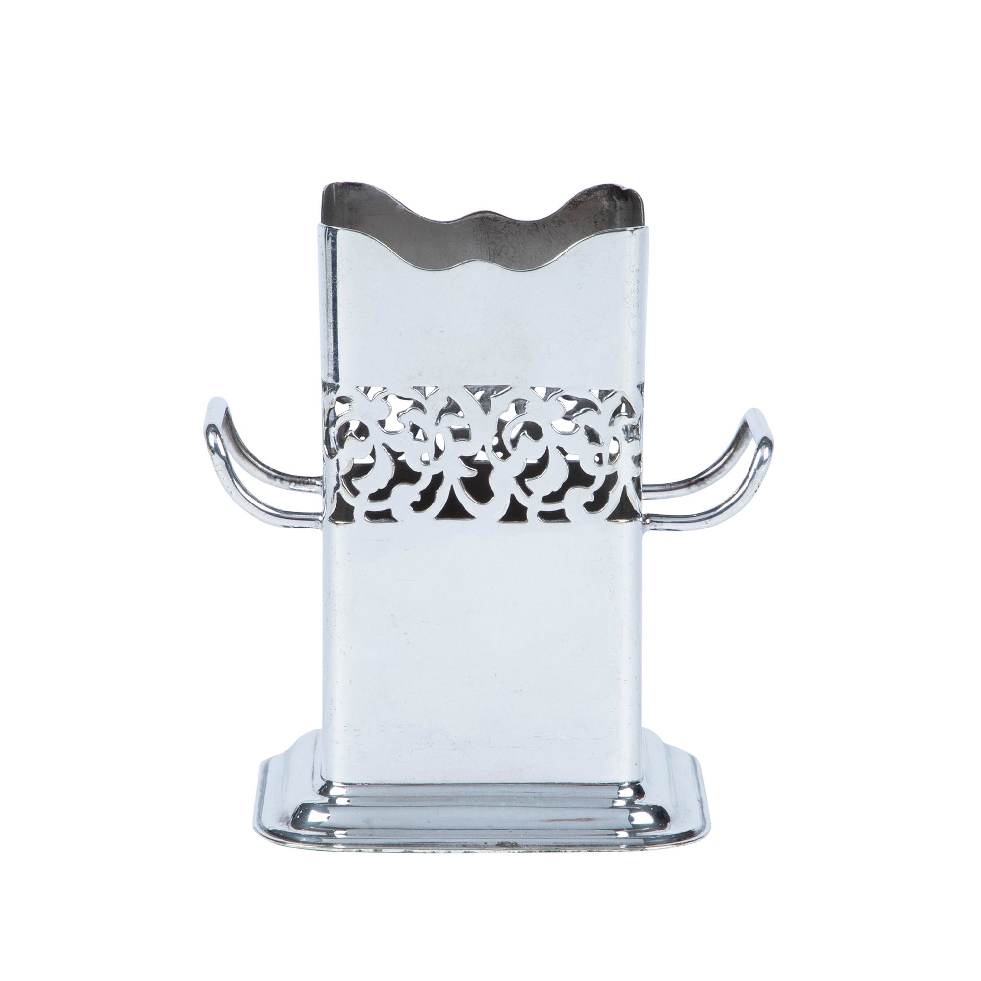 Antique Silver Plate Pierced Pattern Bitters Bottle Holder