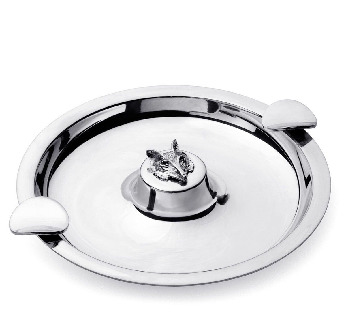 Pewter Fox Head Cigar Ashtray