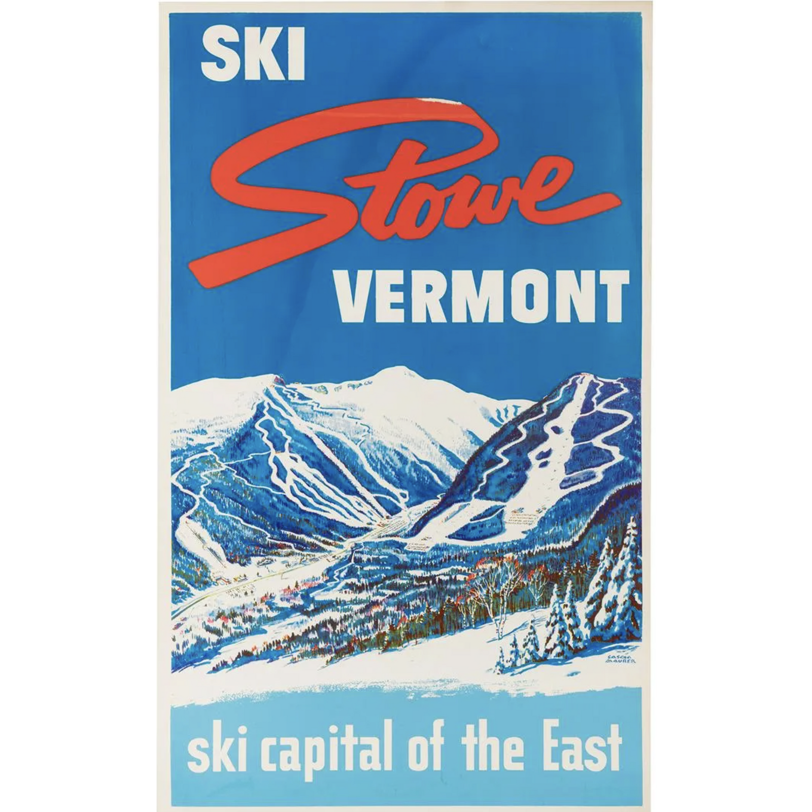 Stowe Vermont Original Ski Poster