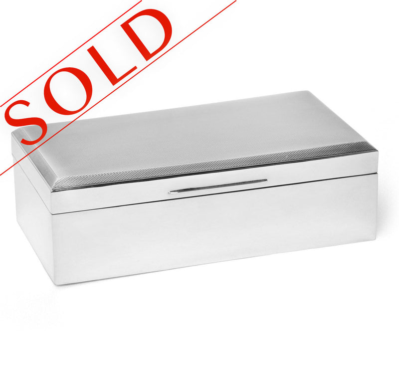 Sterling Engine Turned Cigarette Box